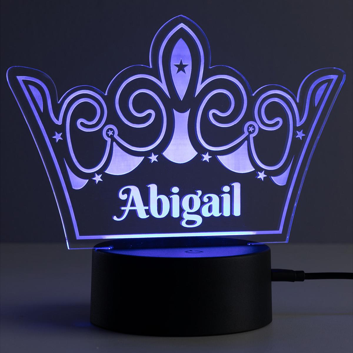 Personalized Princess Crown Acrylic Multi-Color Nightlight - 20582731 | HSN
