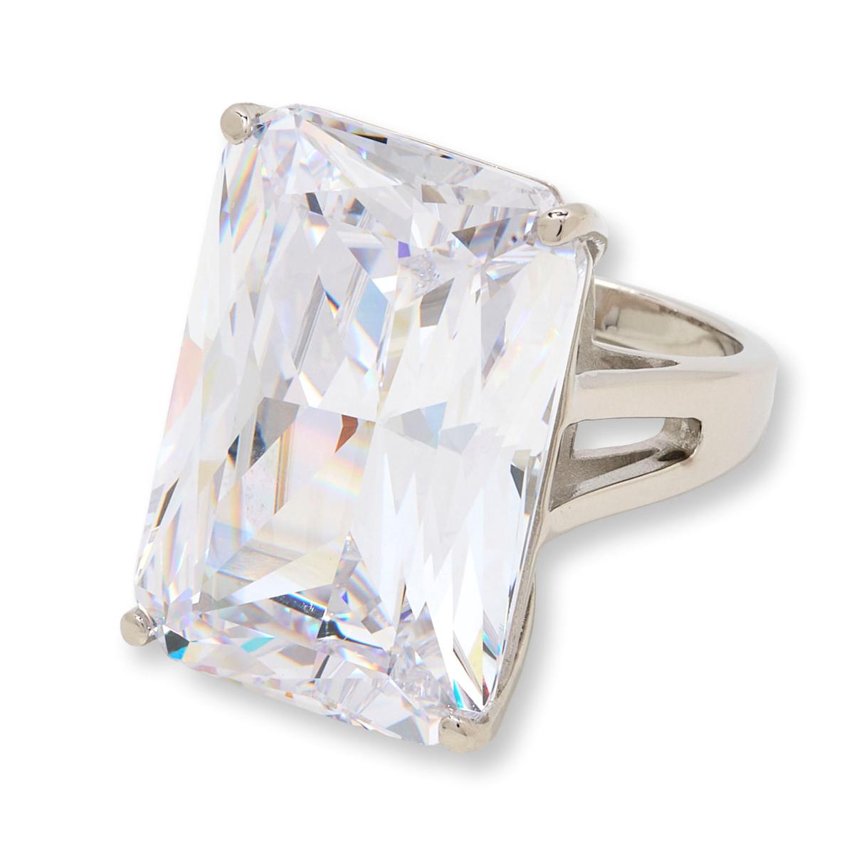 Radiance by Absolute™ Couture Emerald-Cut Solitaire Cocktail Ring | HSN