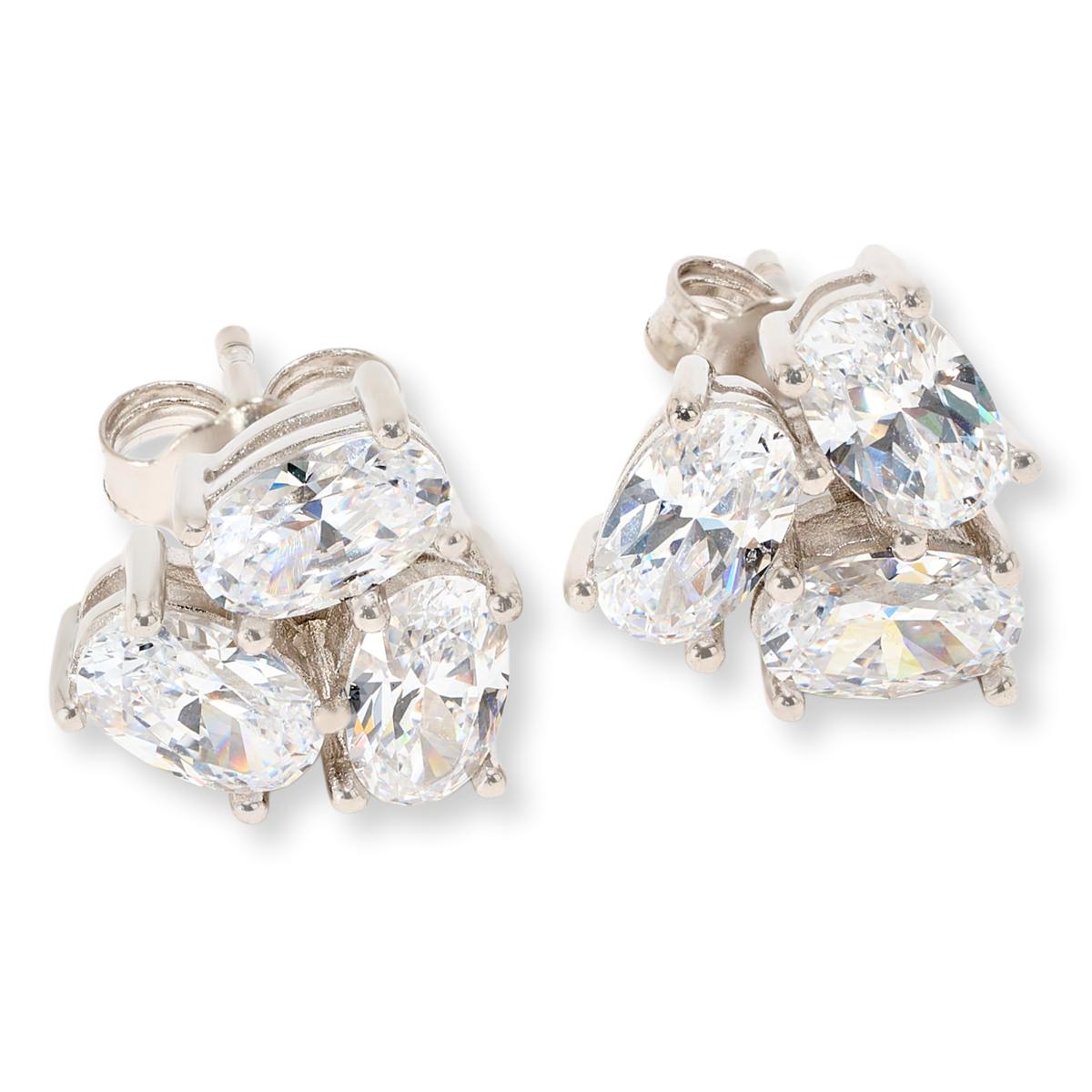 Radiance by Absolute™ Trilogy 3.15ctw Oval Cut Stud Earrings | HSN