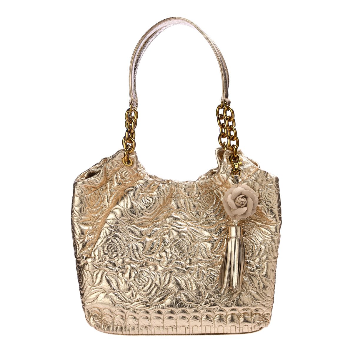 Sharif Legacy Marbleized Rose Quilted Leather Shoulder Bag - 23507601 | HSN