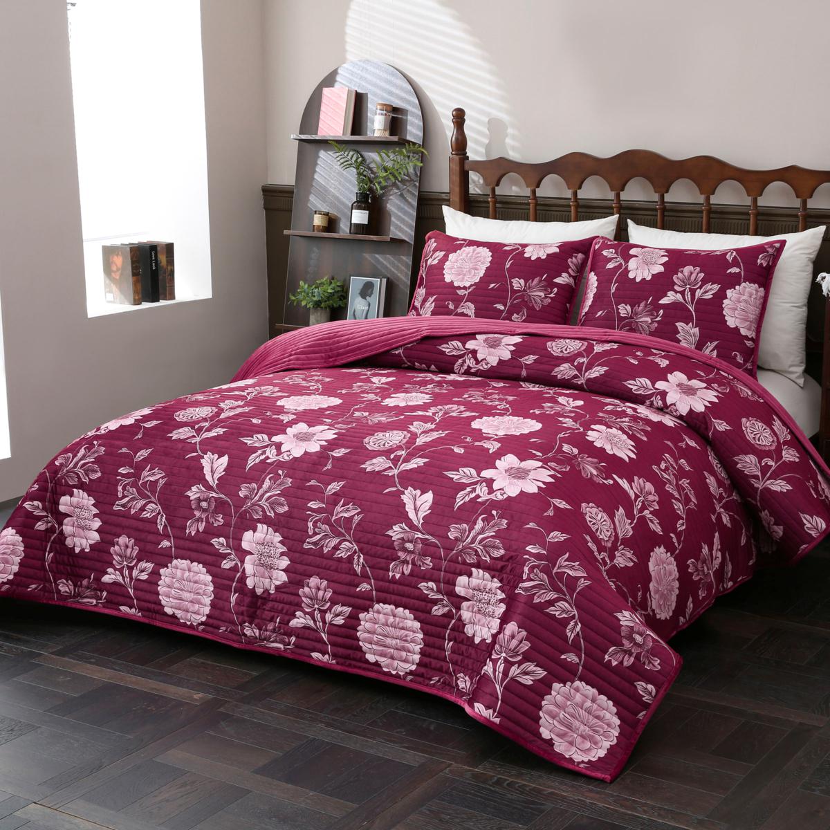 South Street Loft Floral Mink Quilt Set | HSN