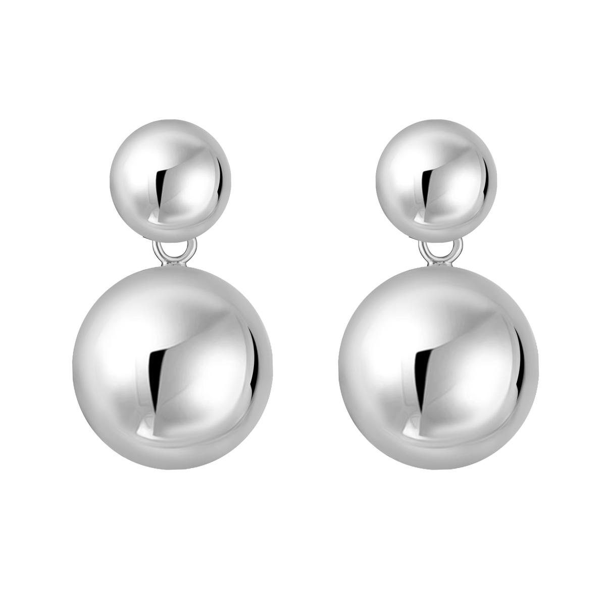Sterling Silver Round Puff Flat Back Drop Earrings | HSN