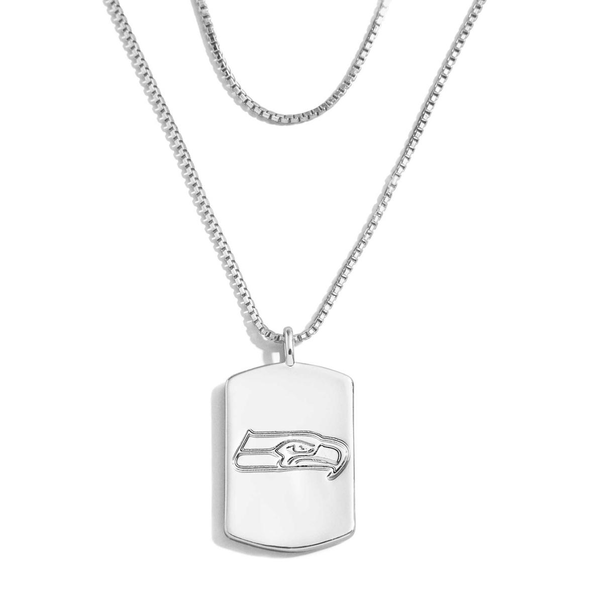 WEAR by Erin Andrews x Baublebar Seattle Seahawks Silver Dog Tag ...