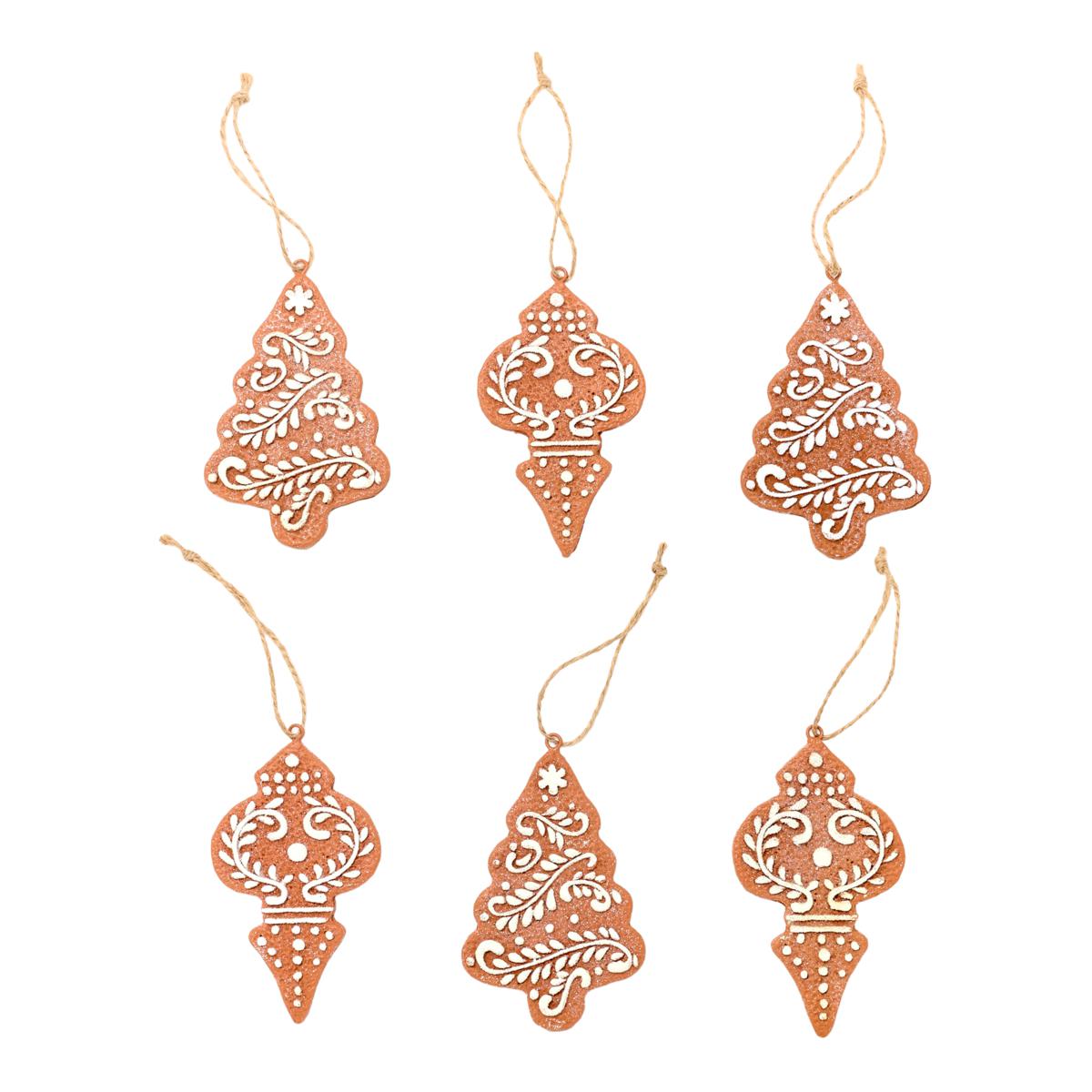 Winter Lane 4.5" Gingerbread Ornaments 6-piece Set | HSN