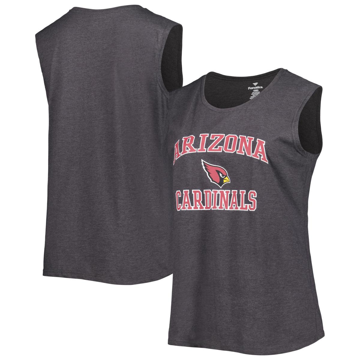 Women's Fanatics Heather Charcoal Arizona Cardinals Plus Size Tank Top ...